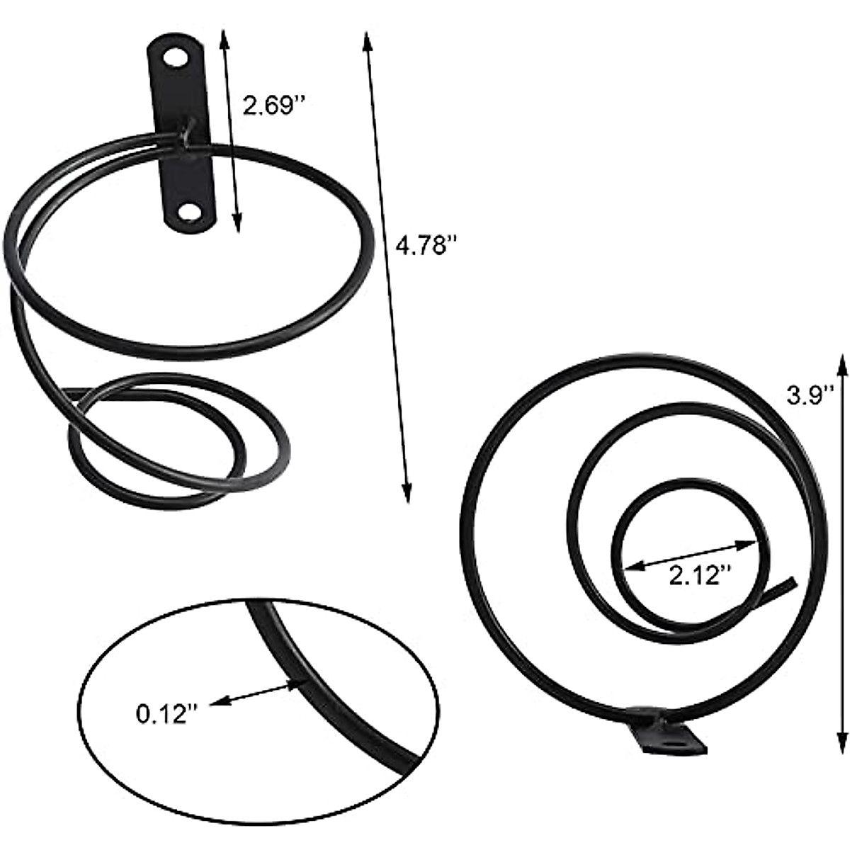 HYDDNice 6 Set Wall Mounted Wine Racks Wine Bottle Display Holder Metal Hanging Wine Rack Organizer with Mounting Screws and Anchors