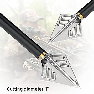 OTW Hunting Broadheads, 3 Fixed Blades 100 Grain Archery Broad Heads Archery Broadheads for Small Game Crossbows and Compound Bow Arrows(6 Pack-1)