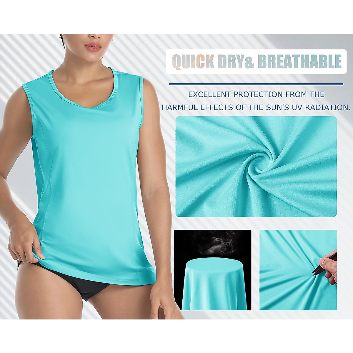 TACVASEN Workout Tank Tops for Women Sleeveless Quick Dry Running Shirts Womens Athletic Shirts UV Shirts for Women