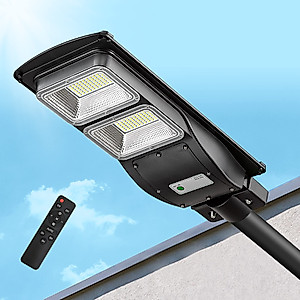 Lovus Solar Street Lights Dusk to Dawn with Radar Sensor for Parking Lot, Yard, Garage