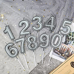 20th Birthday Candles Number 20 Cake Topper Happy Birthday Decoration for Women Men Girls Boys Party Wedding Anniversary Celebration (Black)