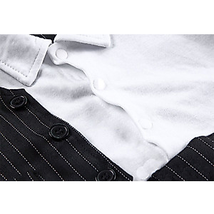 EGELEXY Baby Boy Formal Party Wedding Tuxedo Waistcoat Outfit Suit 12-18months Black