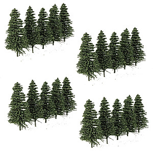 S0806 40PCS Dark Green Pine Model Cedar Trees 2.72 inch (69mm) for Model Railroad Scenery Landscape Layout HO Scale New (2.7Inch)