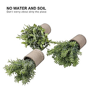 VaryFloral 3 Packs Small Fake Plants Artificial Potted Plants Set Realistic Eucalyptus Rosemary Mini Faux Greenery Potted Artificial Plants for Decoration for Home Décor Shelf Table Bathroom Indoor