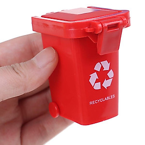 IYSHOUGONG 8 Pcs 2.5“ ”Mini Trash Can Toy Push Vehicles Garbage Cans Curbside Vehicle Garbage Bin for Kids Toddlers