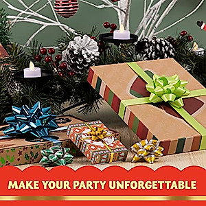 JOYIN 42 PCS Christmas Gifts Bows Assortment, Self Adhesive Gift Bows for Gift Wrapping, Present, Holiday, Wedding, Party Decoration
