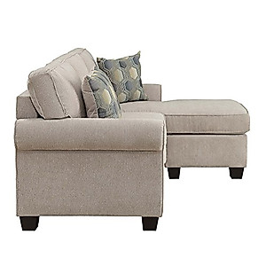 Homelegance Clumber 82" Reversible Sectional with Accent Pillows, Beige