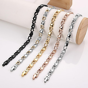 BioMag Magnetic Bracelet for Women,Titanium Steel Wristband Brazaletes Solid Pure Copper Valentine's Day Gift for Her Jewelry Gift with Adjustable Tool Birthday Gifts (Silver)