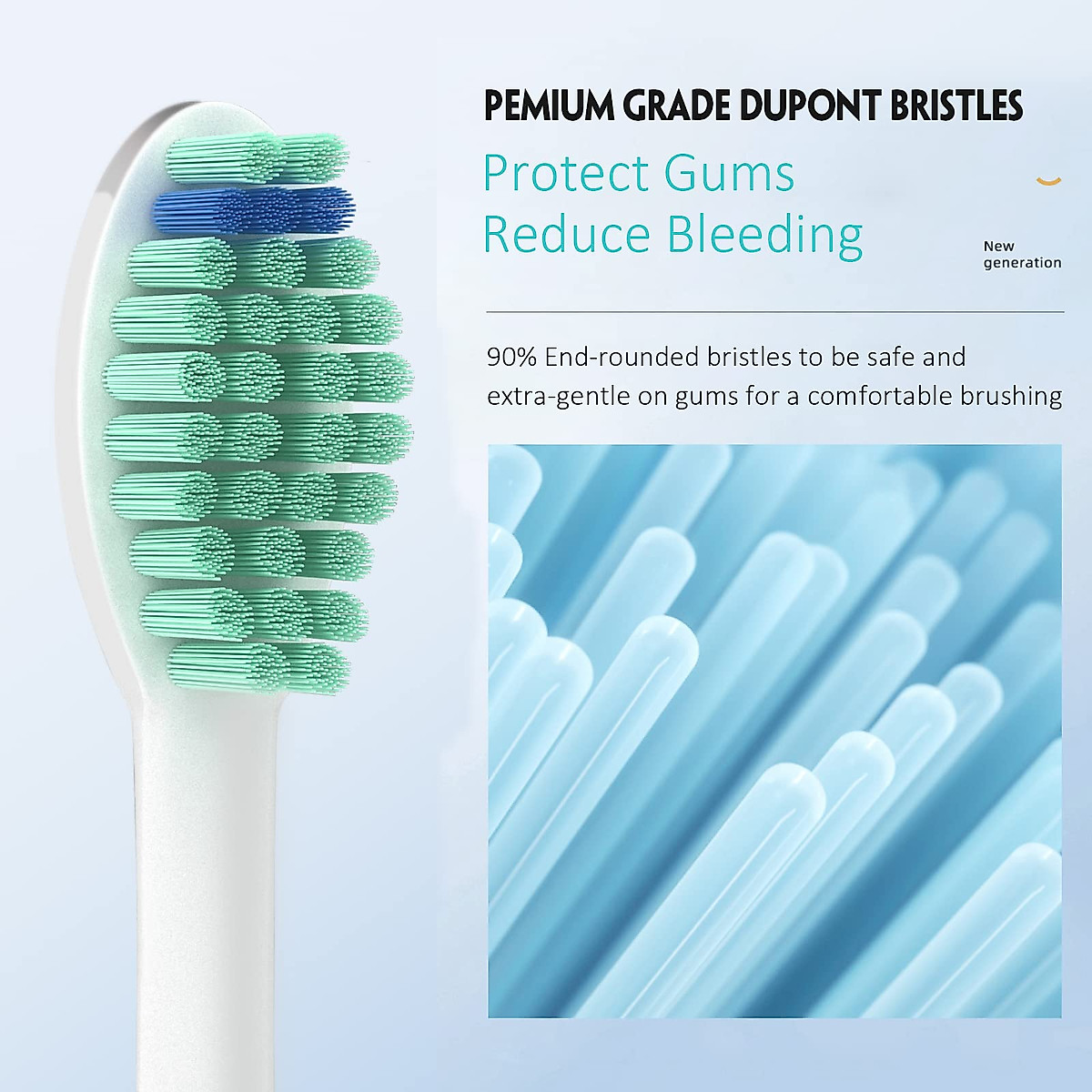 Vioesrry Toothbrush Replacement Heads Compatible with C2 C3 9023 4100 1100 g2 2 Series 6015/03 Electric Brush Refills, 8 Pack, Blue