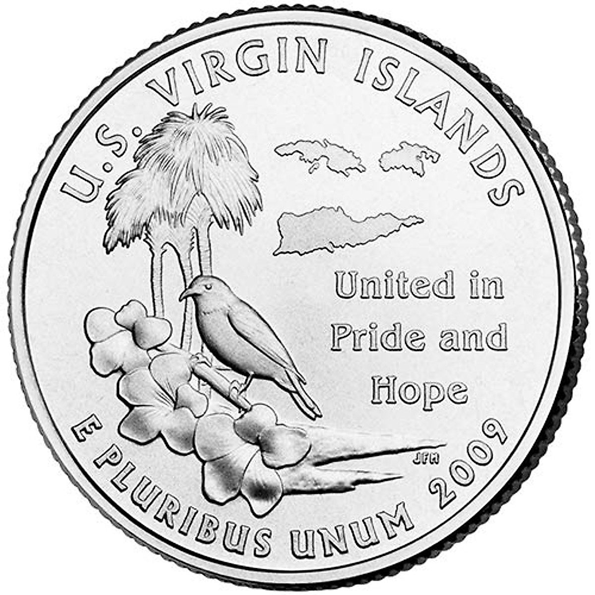 2009 S Silver Proof U.S. Virgin Islands Territory Quarter Choice Uncirculated US Mint