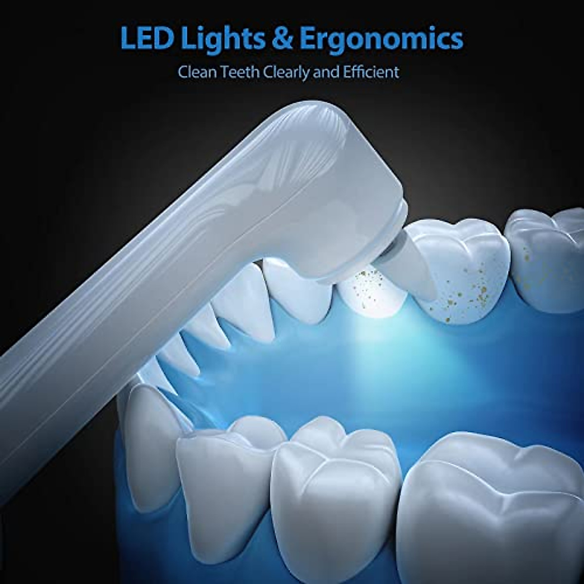 Tooth Polisher, Smile-Aid Multifunctional Replacement Head Teeth Whitening Kit, Better Whitening Effect Than Electric Toothbrush, USB Charging, Waterproof