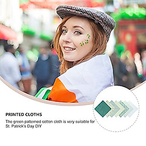 VALICLUD 7pcs St Patricks Day Cotton Fabric Bundle Irish Shamrock Squares Quilting Patchwork DIY St Patricks Day Crafts Scrapbooking