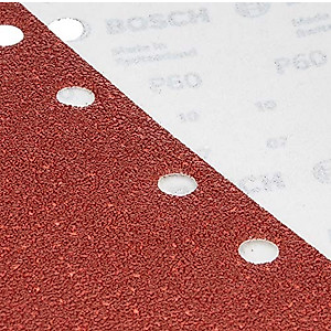 Bosch Home and Garden 2609256A81 10-Piece Sanding Sheet Set for Orbital Sanders 93 x 185, 60
