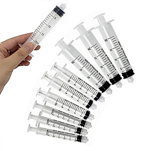 4 Pack 50ml Plastic Syringe Luer Lock With Measurement No Needle for Scientific Labs Liquid Measuring