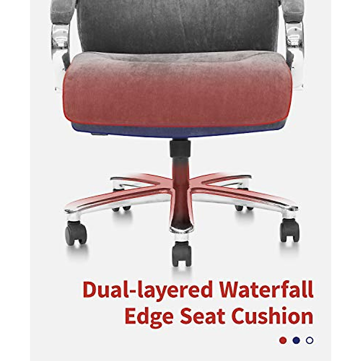 CLATINA Ergonomic Big & Tall Executive Office Chair with Fabric Upholstery 400lbs High Capacity Swivel Adjustable Height Thick Padding Headrest and Armrest for Home Office Gray