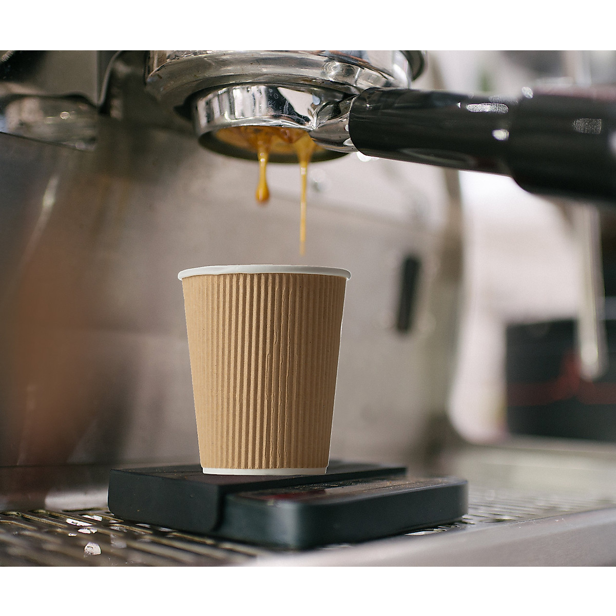 NYHI Set of 150 Ripple Insulated Kraft 12-oz Paper Cups – Coffee/Tea Hot Cups | Recyclable |3-Layer Rippled Wall For Better Insulation | Perfect for Cappuccino, Hot Cocoa, or Iced Drinks