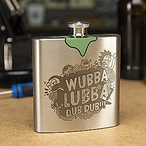 Paladone Rick’s Hip Flask - Rick and Morty Metal Flask with Screw Cap - 177 ml