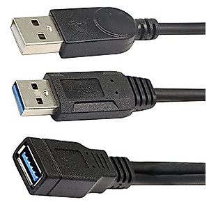 zdyCGTime USB 3.0 Extender Cable USB 3.0 Female to USB 3.0 & USB 2.0 Male Extra Power Data Y Splitter Charger Extension Cable(33CM/13inch)
