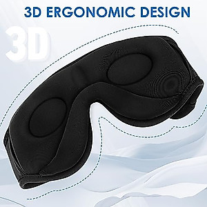 Sleep Eye Mask Bluetooth Headphones - 3D Bluetooth 5.2 Headband Sleeping Headphones Comfy Side Sleeping Cool Tech Gadgets Stocking Stuffers for Men Women Wife Husband Dad Mom Father Mother Teens