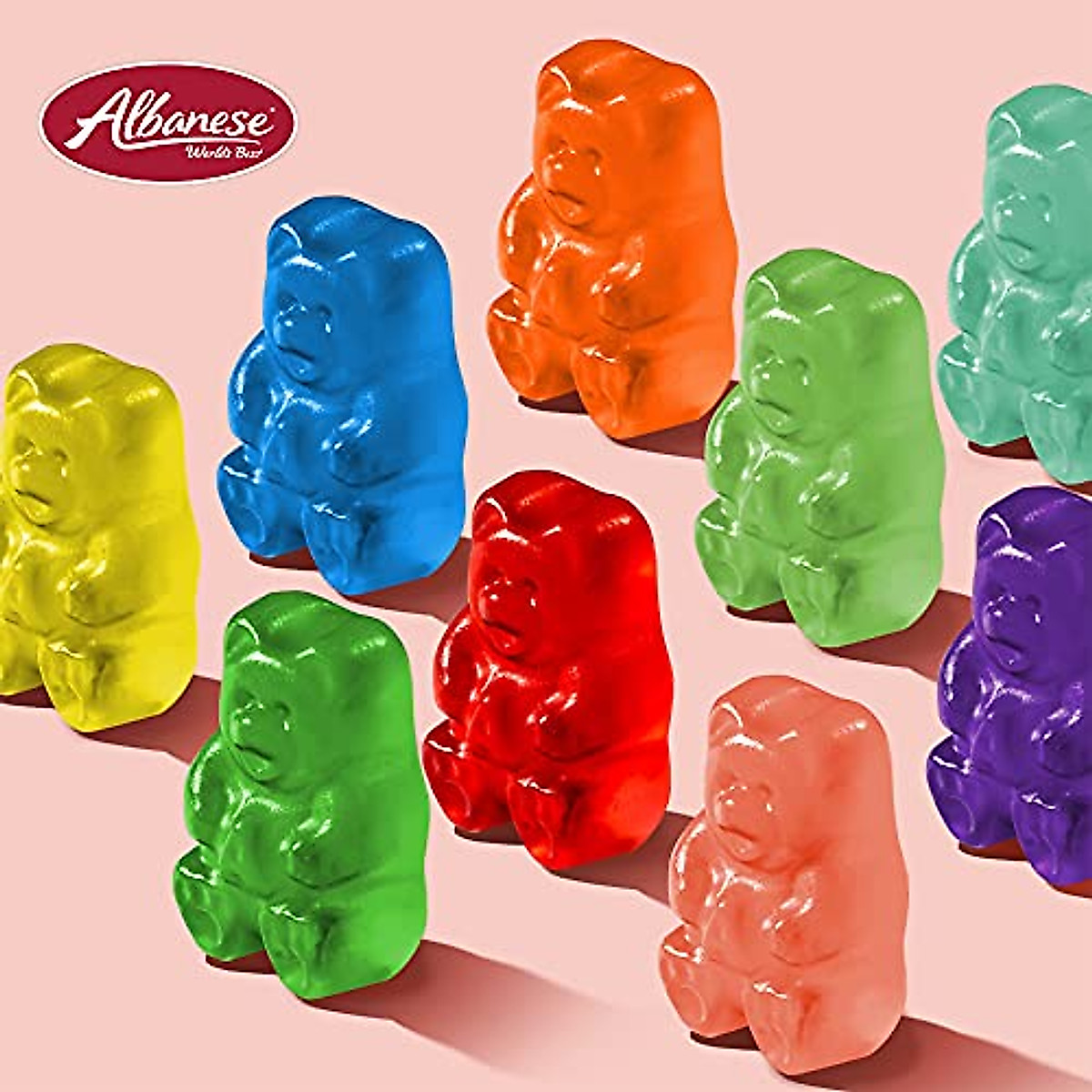 Albanese World's Best 12 Flavor Gummi Bears, 5lbs of Candy