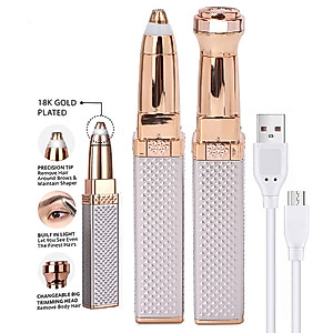Facial Hair Removal for Women, 2 In1 Eyebrow Epilator Eyebrow Trimmer Body Hair Groomers Electric Hair Remover for Eye Brows Hair Removal Lip Hair Shaver Facial Hair Removal Device