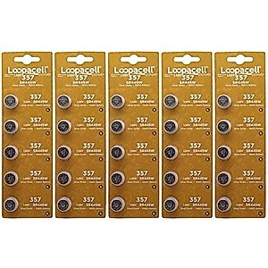 LOOPACELL 25 SR44W SR44 357 V357 Silver Oxide Watch Battery