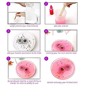 LotFancy Resin Mold Kit, 7pcs Silicone Molds for Resin Casting, Epoxy Resin, Coaster, Ashtray, DIY Art Crystal Diamond, Plant Pot, Pen Candle Soap, Flowers Preservation and Set Tools