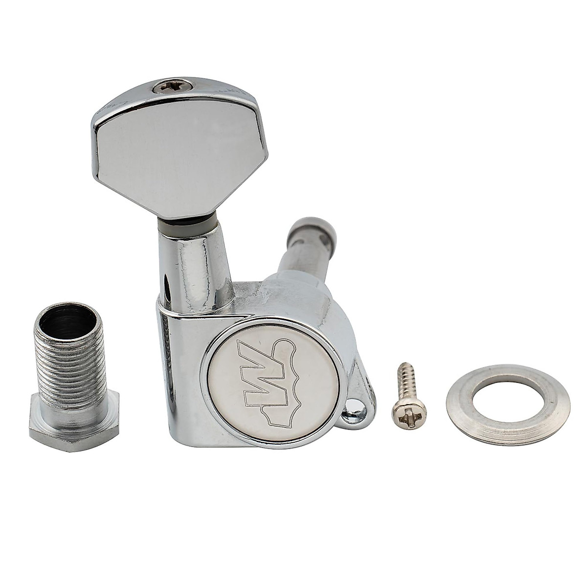 Wilkinson 6 inline E-Z-LOK Guitar Tuners Machine Heads Tuning Pegs Keys Set for Fender Stratocaster/Telecaster Electric Guitar, Chrome