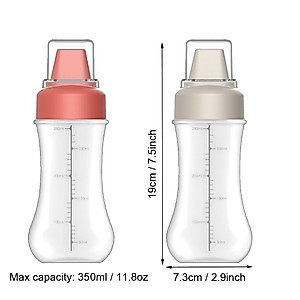 PROVIVID 2-Pack Porous Condiment Squeeze Bottles, Leak Proof Refillable Condiment Container with Lip, Salad Dressings,Top Dispensers for Ketchup Mustard Mayo Hot Sauces Oil Honey Syrup