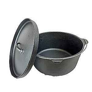 Cuisiland 20Qt DIA 17-inch Huge Pre-seasoned Cast iron Dutch oven with 3 Legs