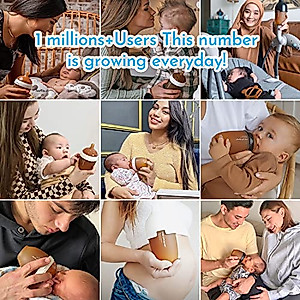 HE OR SHE Silicone Baby Bottle - Anti Colic Bottles - 5oz Baby Bottles - Squishy Breast Feeding Bottle - Wide Neck Easy to Assemble and Clean with Gray Dust Cover