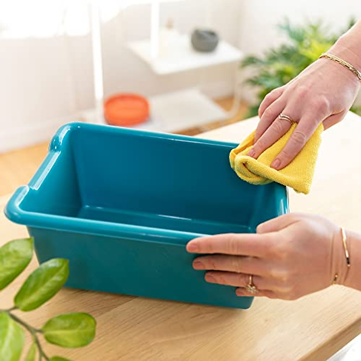 ECR4Kids Scoop Front Storage Bins, Multipurpose Organization, Contemporary, 10-Piece