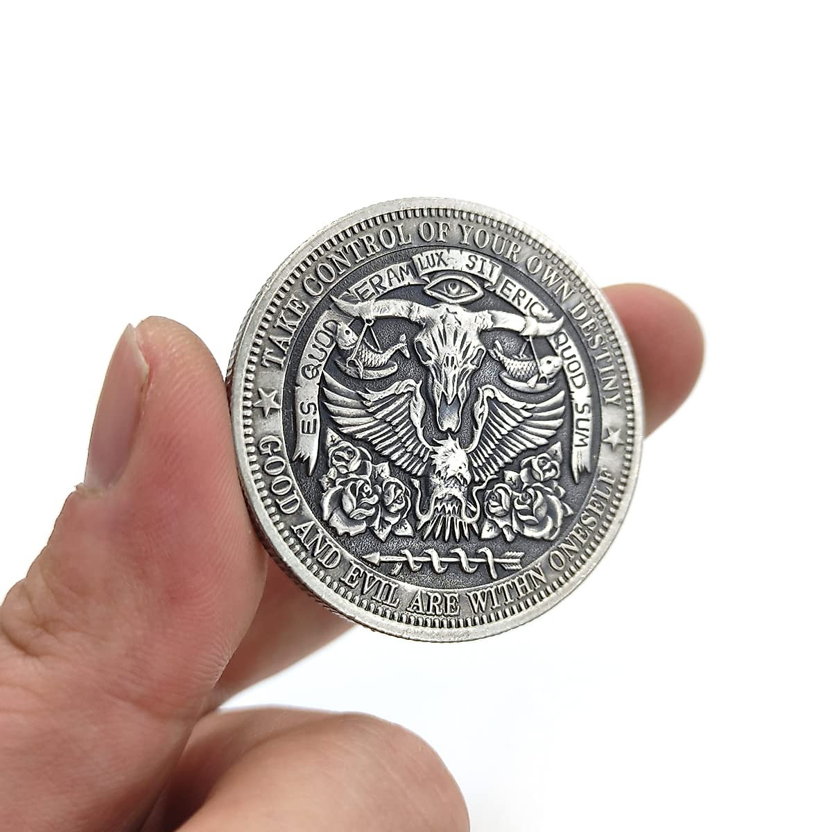 Skull Death Sickle Time Passing HOBO Nickel Antique Silver Plating Collection Satan Series Challenge Coin