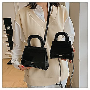 Tngan Women PU Evening Clutch Patent Leather Handbag Fashion Candy Color Shoulder Bag Crossbody, Orange Large