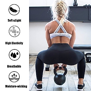 Hi Clasmix 5 Pack Super Soft Leggings with Pockets for Women-High Waisted Tummy Control Workout Yoga Running Gym Fitness Active Pants（5 Pack Black Leggings with Pockets,L-XL）