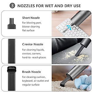 EASYOB Cordless Vacuum Cleaner, Mini Handheld Vacuum USB Rechargeable, Small Dust Buster and Blower 2 in 1, Convenient to Clean Car, Desktop, Keyboard, Computer, Kitchen, Cabinet