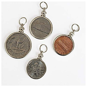 SeedBeadExplosion Coin Holders Bezel USA Penny Nickel Dime Quarter Set of 4 Silverton