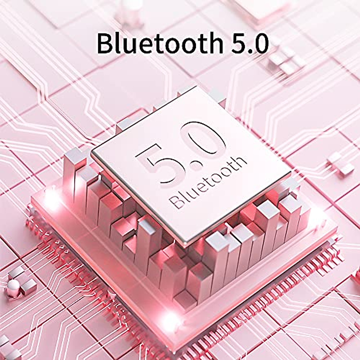 Pink Wireless Earbuds for Girls,Bluetooth Earbuds Hi-Fi Stereo Noise Cancellation Earphones 36H Playtime Bluetooth 5.0 Headphones Touch Control Waterproof Headset with Charging Case/Microphone (Pink)