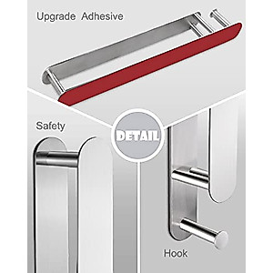 LIVEHITOP Bathroom Towel Bar, Self Adhesive Wall Mounted Hand Towel Holders No Drilling SUS304 Stainless Steel for Face Small Towels (Silver, 1)