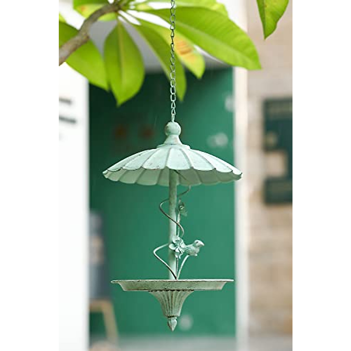 Bird Feeder Hanging Tray, Bird Feeders for Outdoors Hanging, Outdoor Hanging Metal Bird Feeder, Antique Umbrella Shape Bird Feeder, Metal Hanging Seed Tray for Garden Yard Decoration