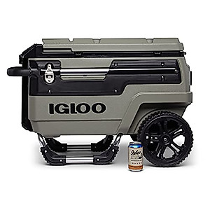 Igloo 70 Qt Premium Trailmate Wheeled Rolling Cooler, Olive Green