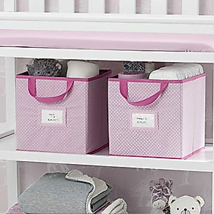 Delta Children 12 Piece Foldable Storage Cubes/Bins, Barely Pink