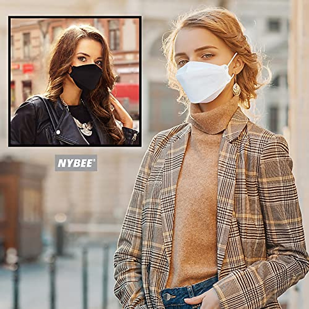 NYBEE (Pack of 20 Black) KF94 Face Masks Made in Korea, Disposable, kf94 black for adult, lightweight, 4layer, premium