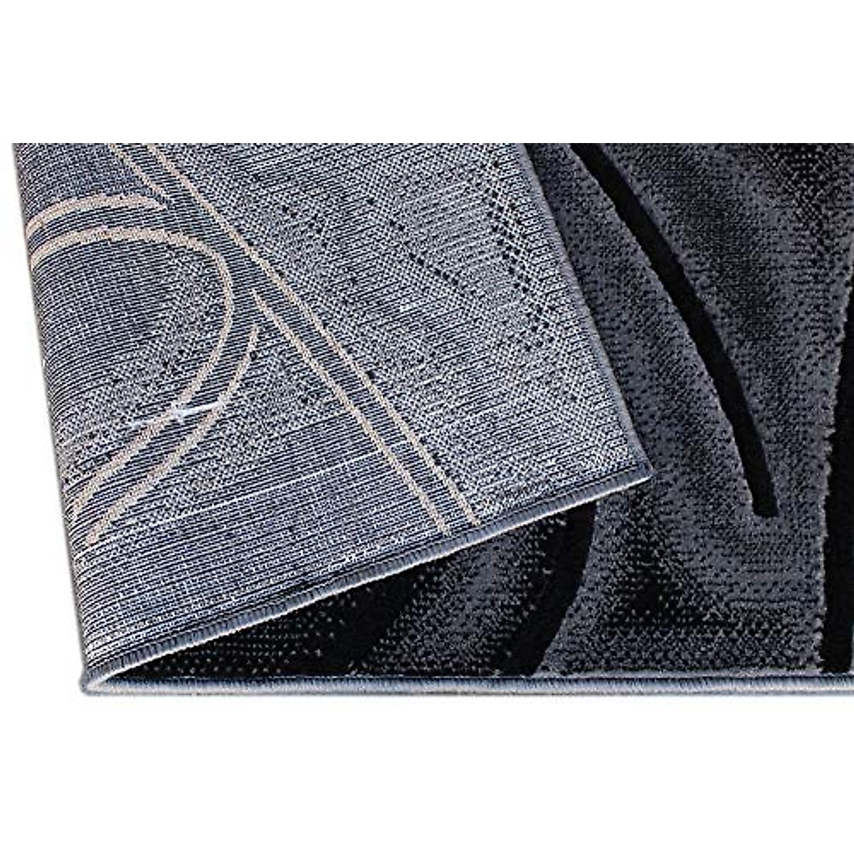 Masada Rugs, Modern Contemporary Area Rug, Orange Grey Black (5 Feet X 7 Feet)