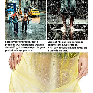 Rain Ponchos for Adults Disposable Poncho for Disney World 20 Pack Panchos Rain Adult Bulk Emergency Waterproof Plastic Raincoat with Hood Lightweight Pocket Camping Throw Away Men Women Compact Pncho