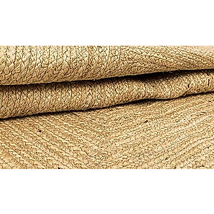 Generic Handwoven Scalloped Jute Area Rug 2x3/3x5/4x6-Braided Jute Runner Rug 2.5x6 ft for Kitchen/Hallway-Natural Farmhouse Scallop Jute Rug 5x7-Reversible Jute Rug 8x10 (Beige, 4' x 6' Feet)