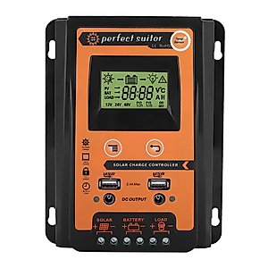 for Must controlador de carga Solar Senyar Solar Charge Controller, MPPT Solar Charge Controller Solar Panel Battery Regulator Dual USB LCD Display12V/24V 30A50A)(30A)