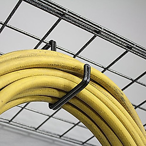 HyLoft 00625 45-Inch by 45-Inch Overhead Storage System, Ceiling Mount Garage Organization Rack, Hammertone & 00682 Add-On Storage Hook Accessory for Model 625 and 651, Hammertone, 4-Pack