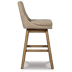 Signature Design by Ashley Tallenger 30" Upholstered Pub Height Bar Stool, 2 Count, Beige