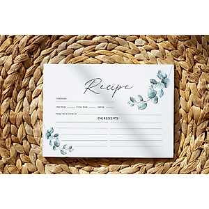 Premium Recipe Cards Double Sided- 4x6 Inches Thick Recipe Card with Plenty of Writing Space - Set of 50 Blank Recipe Cards - Ideal Recipe Cards for Bridal Shower, Weddings,Graduation and Mother's Day